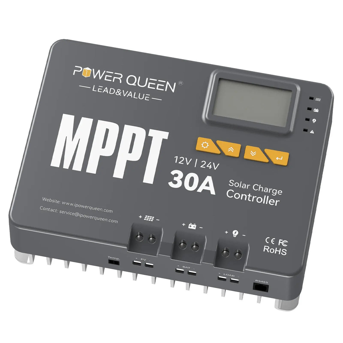 Power Queen 12/24V 30 Amp MPPT Solar Charge Controller - Power Queen US