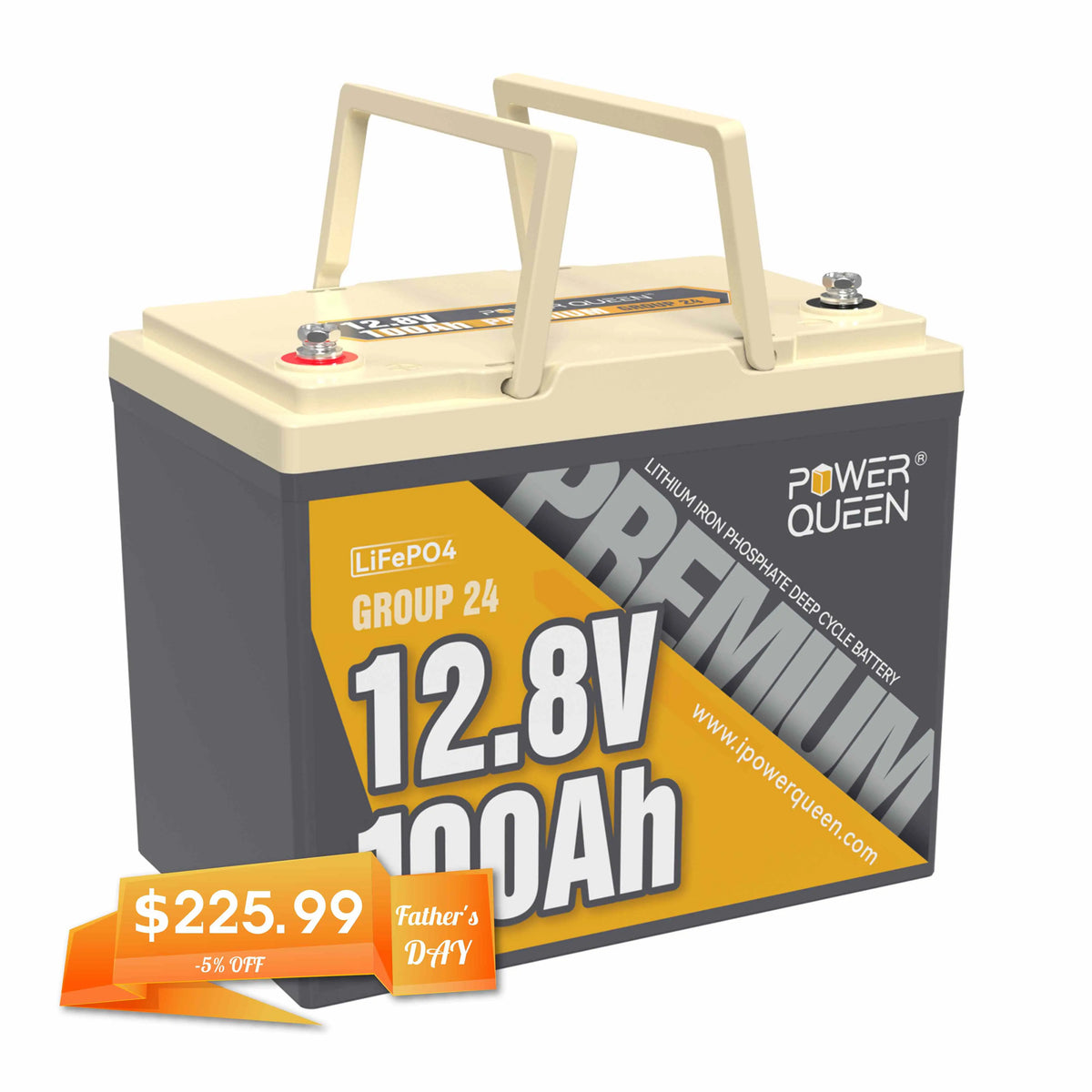 [Only $225] Power Queen 12V 100Ah Premium Deep Cycle Lithium Battery