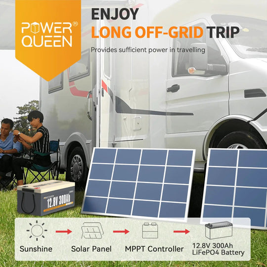 Power Queen 12V 300Ah Deep Cycle Lithium Battery - Power Queen US