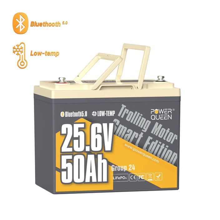 Power Queen 24V 50Ah Smart Lithium Battery - Power Queen US