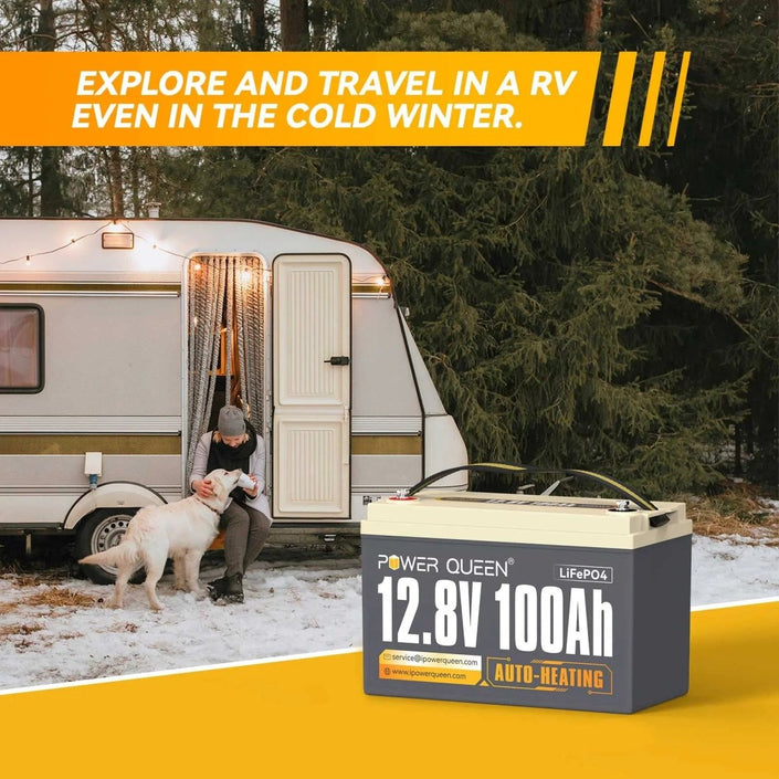 Power Queen 12V 100Ah Self-Heating Lithium Battery - Power Queen US